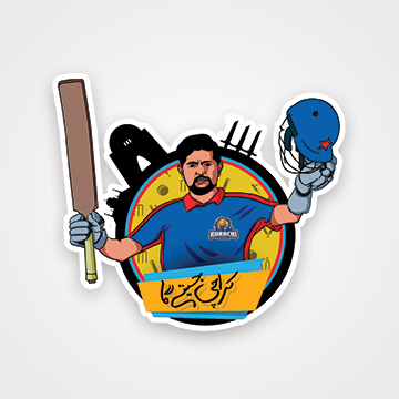 Babar Azam - Karachi Kings - PSL - Sticker - Custom Freaks