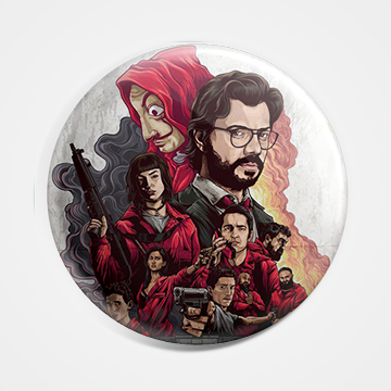 Characters Collage - Money Heist - Badge - Custom Freaks