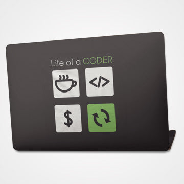 Life Of A Coder - Laptop skin - Custom Freaks