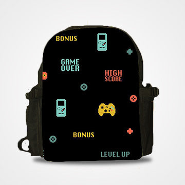 Game Over - Gaming Collage - Kids Backpack - Custom Freaks